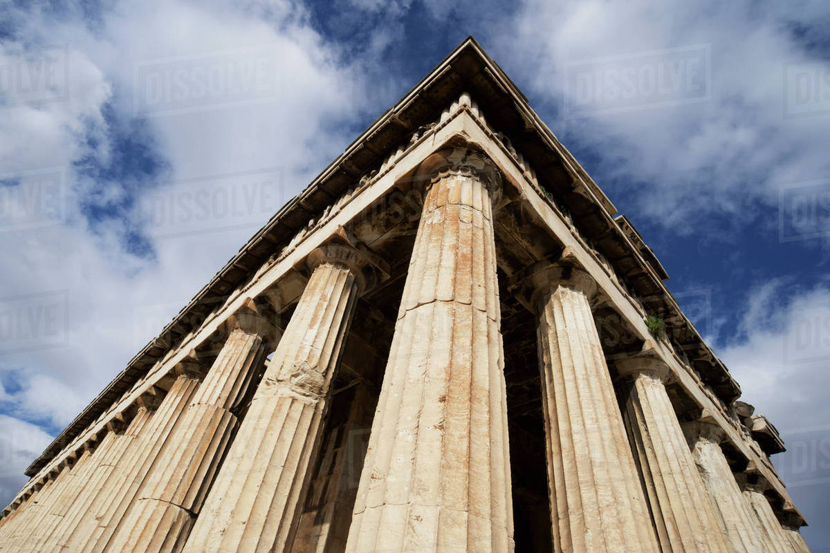 Colonnade And Roof Of Temple Of Hephaistos; Athens, Atticus, Greece ...