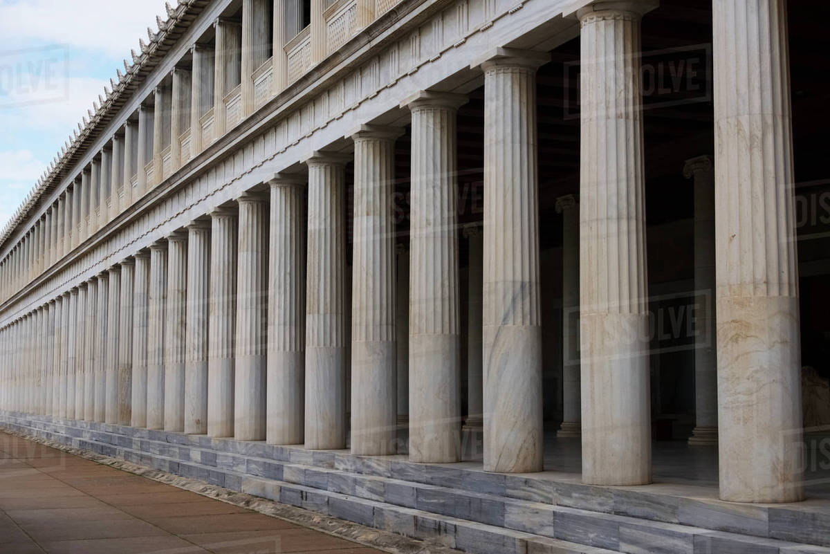 Stoa Of Attalos With Two Marble Colonnades; Athens, Attica, Greece ...