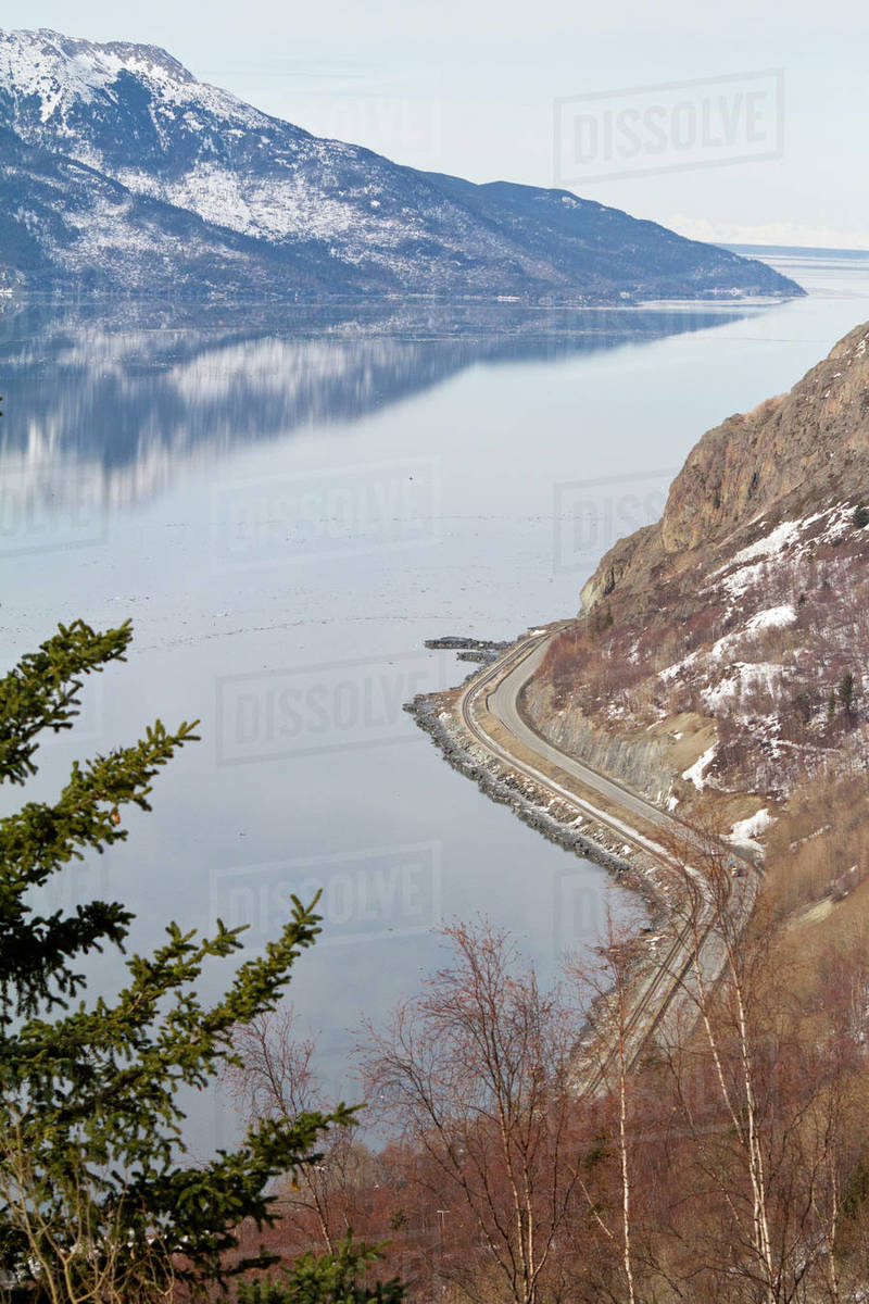 View Overlooking Seward Highway And Turnagain Arm, Southcentral Alaska ...