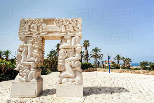 Carved White Stone Structure With Images Of Human Figures; Joppa ...