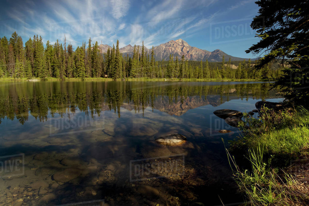 Jasper Park Lodge With Pyramid Mountain In The Distance, Jasper ...