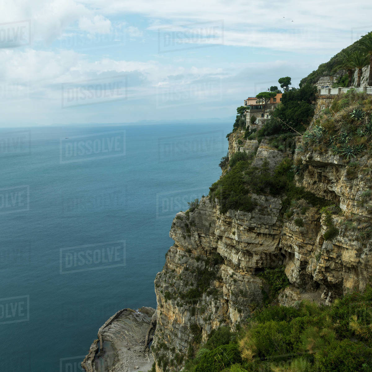 Rugged Rock Cliff Along The Amalfi Coast; Amalfi, Italy - Royalty-free ...