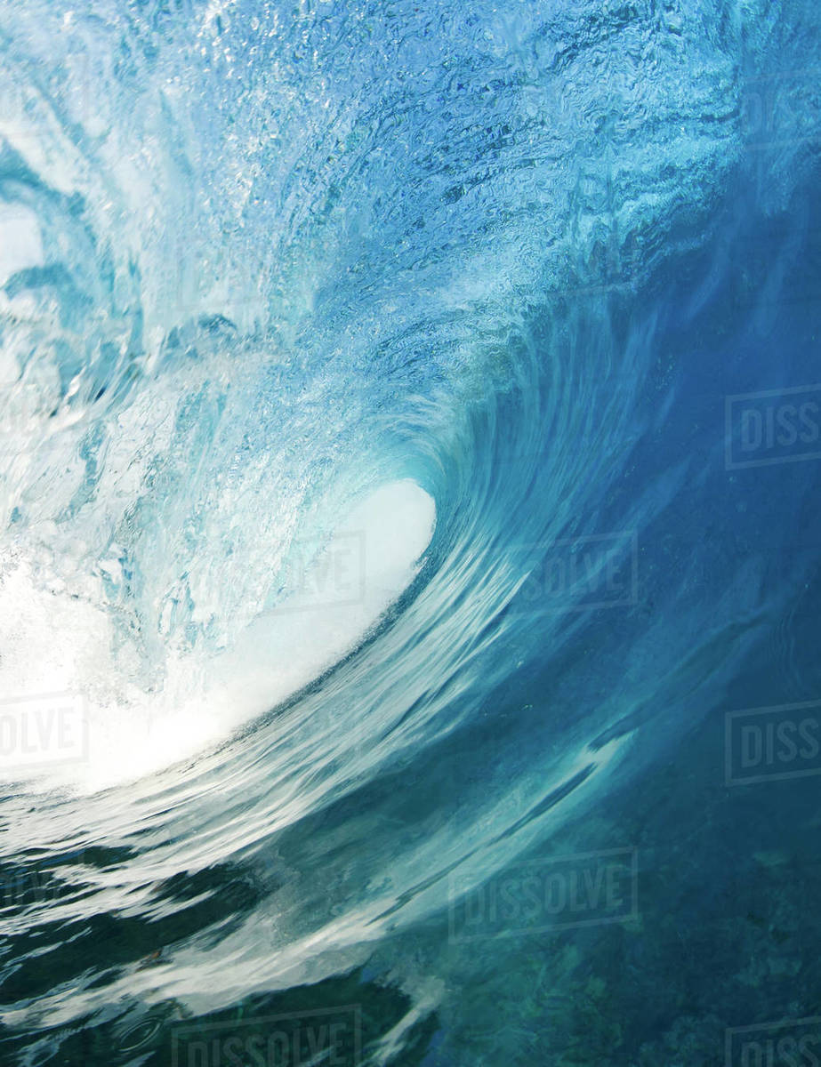 Blue Ocean Wave - Royalty-free Stock Photo | Dissolve
