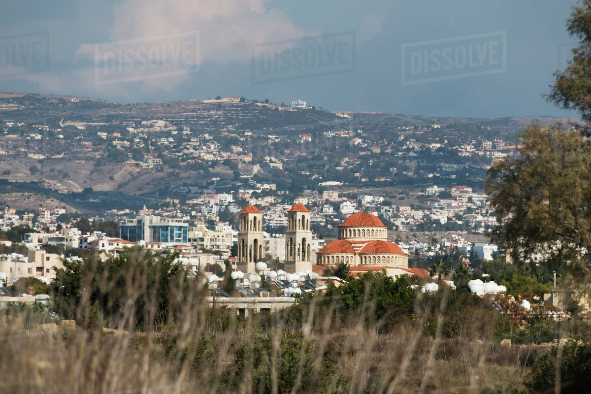Cityscape of a mediterranean city; Paphos, Cyprus - Royalty-free Stock ...