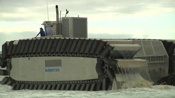 Footage of the Ultra Heavy-Lift Amphibious Connector (UHAC) at Marine ...