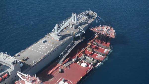 The Navy's first Mobile Landing Platform (MLP), USNS Montford Point ...