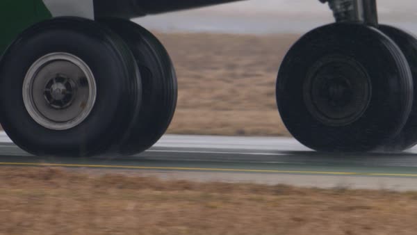 Airplane Wheel rotation, closeup - 4K Royalty-free Stock Video Footage ...