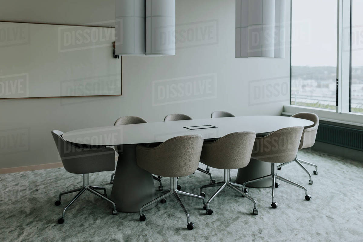 Empty conference table with chairs in board room - Royalty-free Stock ...