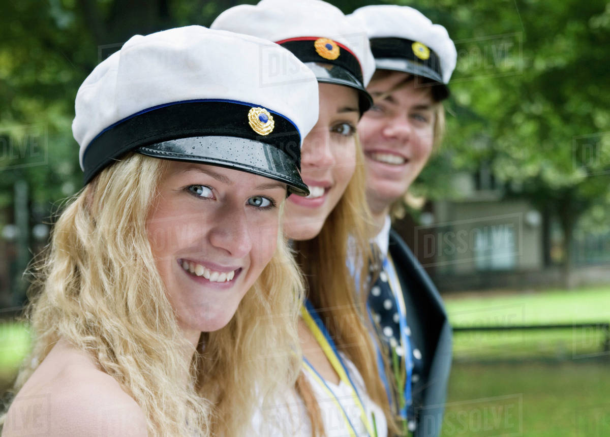 Students in a row outside - Royalty-free Stock Photo | Dissolve
