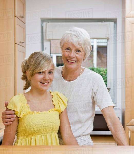 Portrait of a young girl and woman - Stock Photo - Dissolve