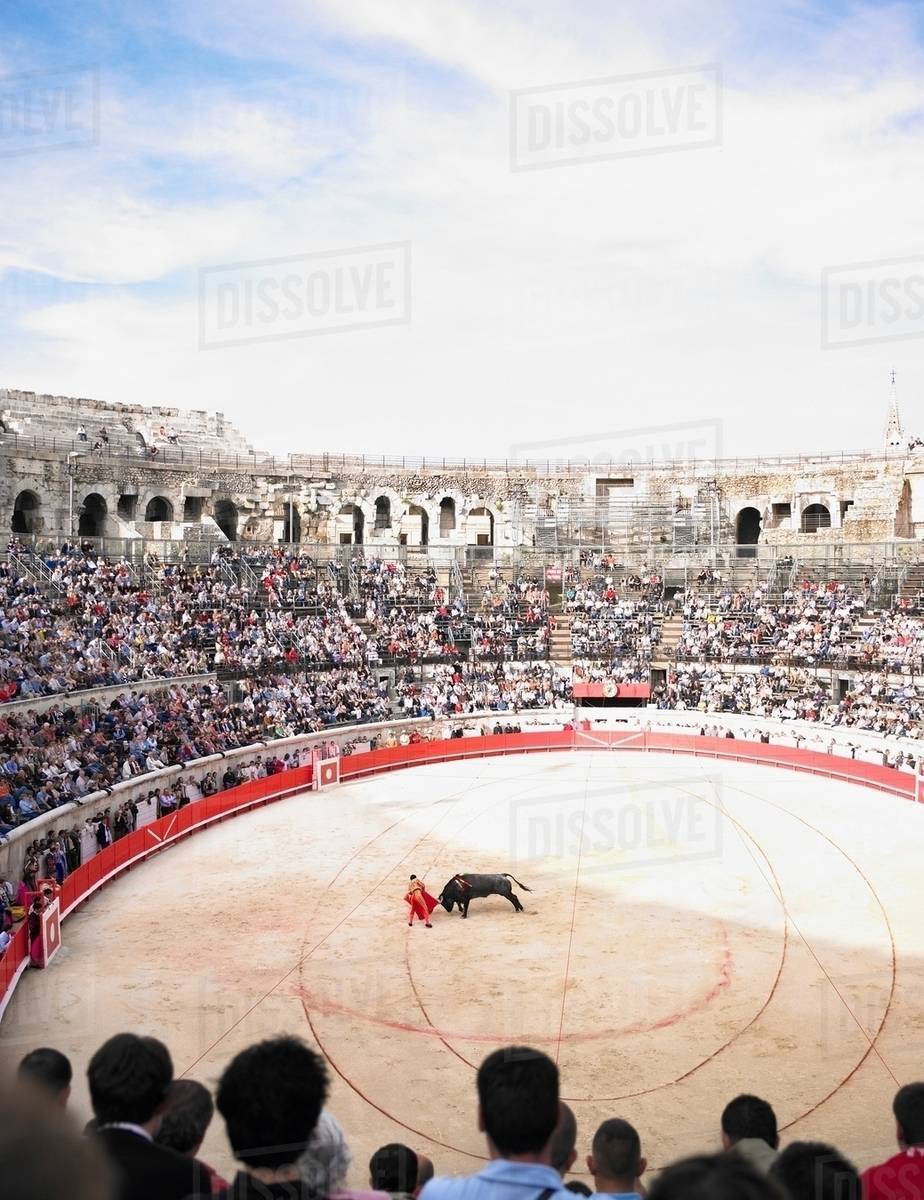 Bull fight in arena - Stock Photo - Dissolve