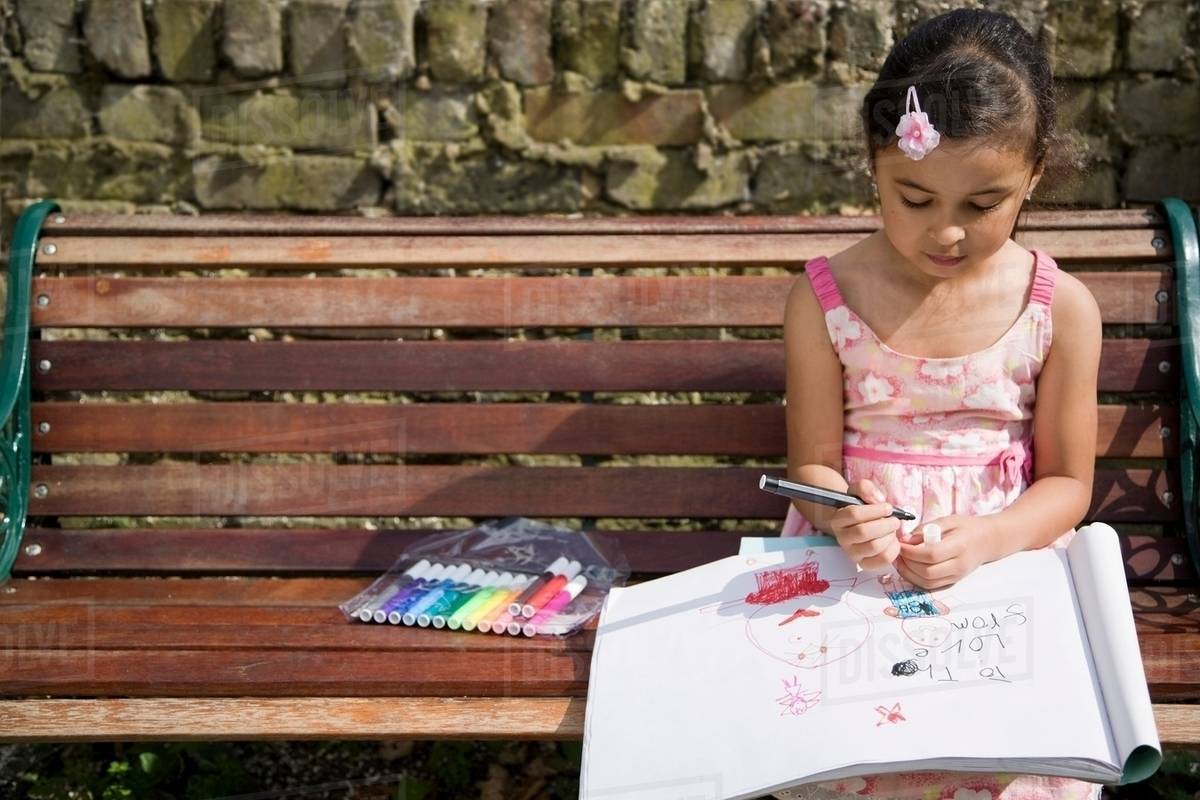 Child drawing - Stock Photo - Dissolve