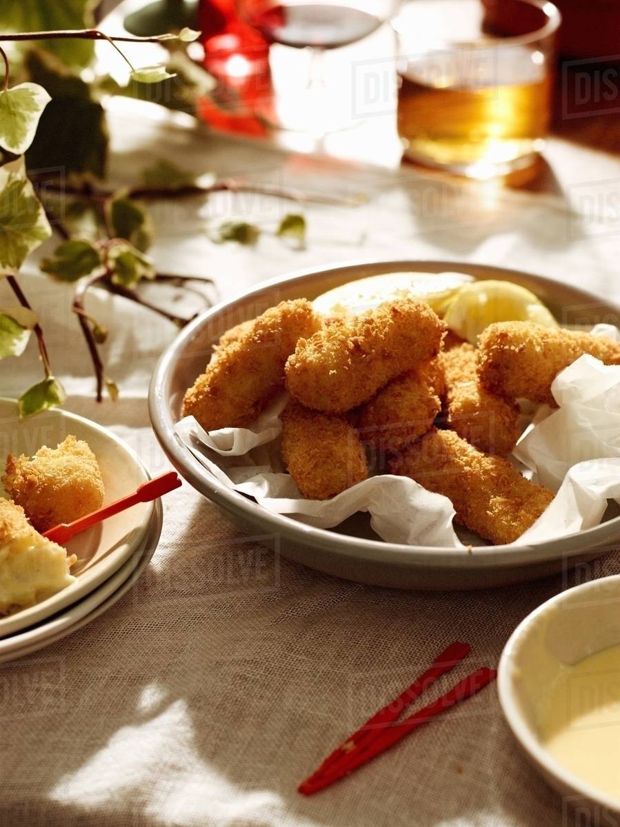 Salted cod croquettes with lemon and beer - Royalty-free Stock Photo ...