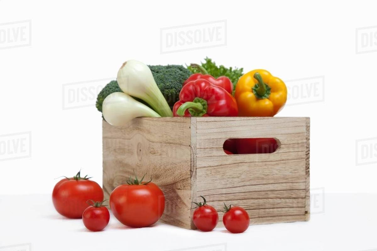 Wood crate filled with fresh vegetables - Royalty-free Stock Photo ...
