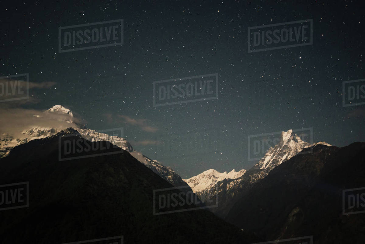 Chomrong Village Area, view of Machapuchare mountain, ABC trek ...