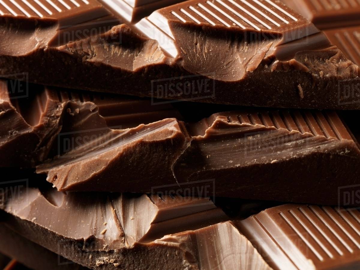 Close up of Belgian milk chocolate - Stock Photo - Dissolve