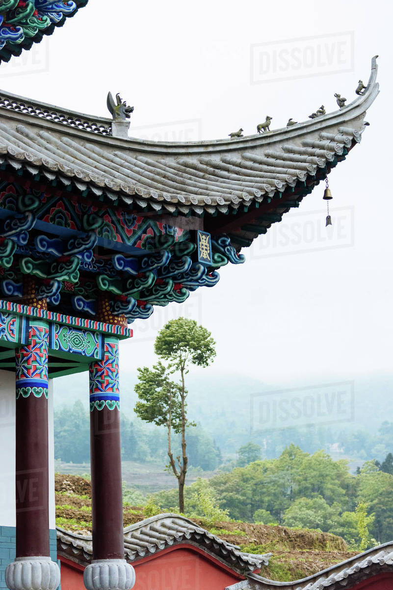 Chinese temple, Yuanyang, Yunnan, China - Royalty-free Stock Photo ...