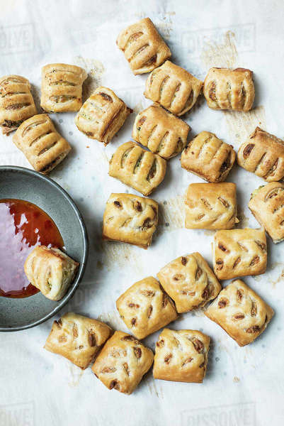 Puff pastry with dipping sauce - Royalty-free Stock Photo | Dissolve