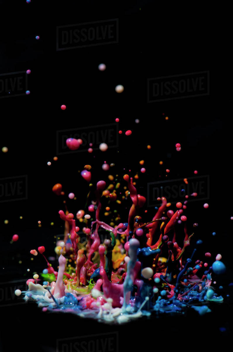 Paint Sculpture - High speed photography of splashes of multicoloured ...