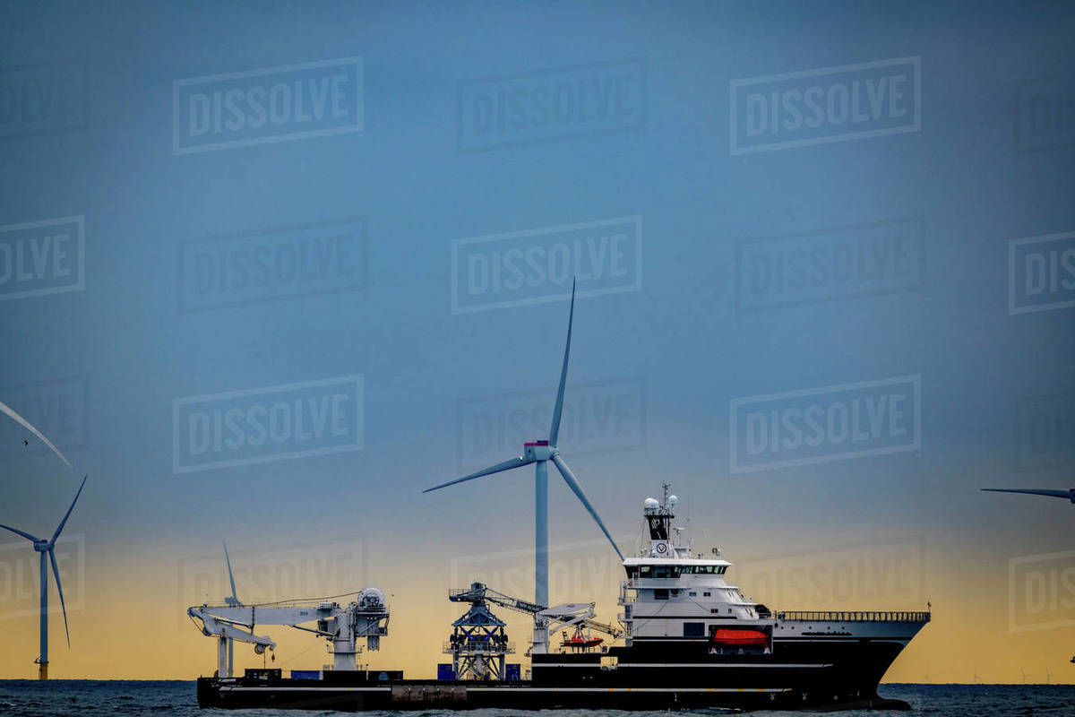 Offshore wind farm of vattenfall Hollandse Kust Zuid wind farm ...