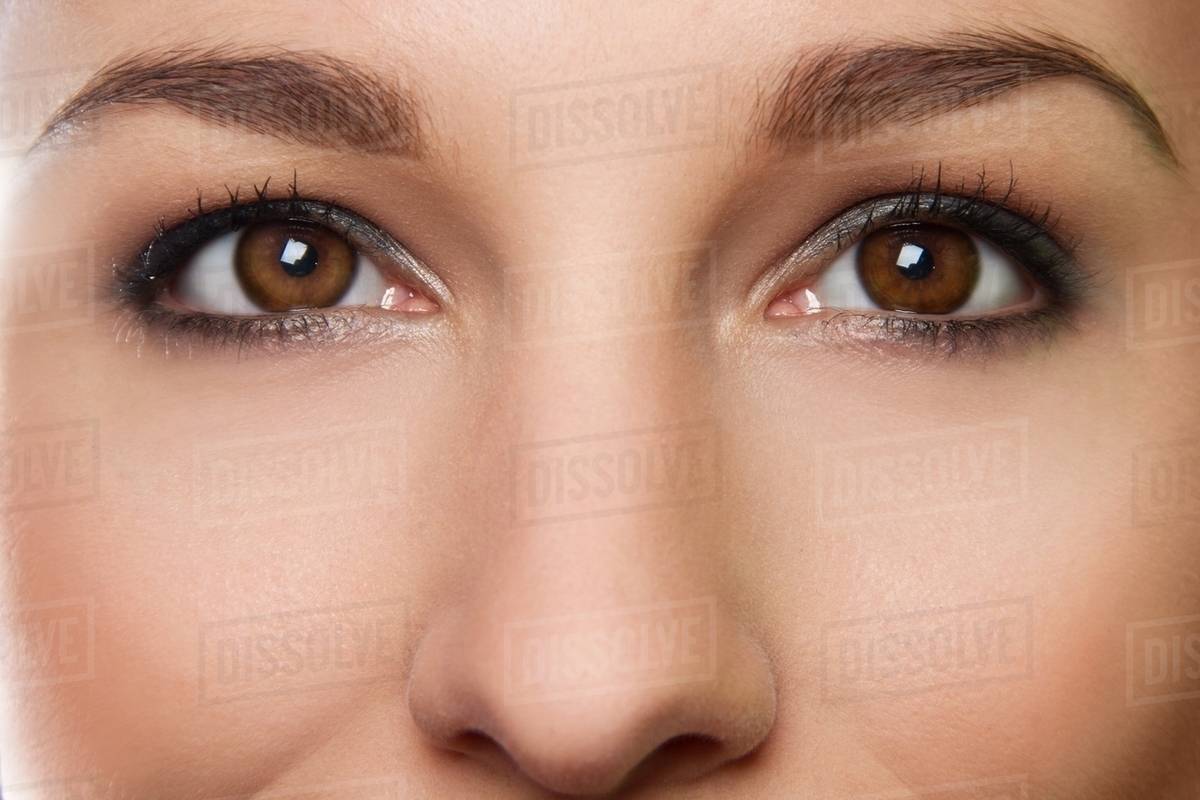 Cropped studio portrait of young woman's eyes - Royalty-free Stock ...