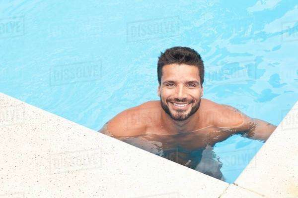 Man in pool - Royalty-free Stock Photo | Dissolve
