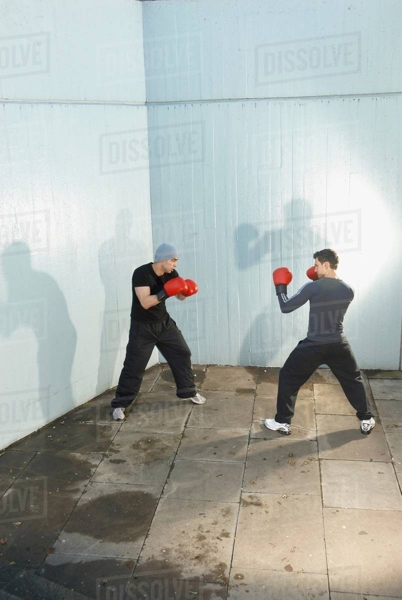 Two men sparing - Stock Photo - Dissolve