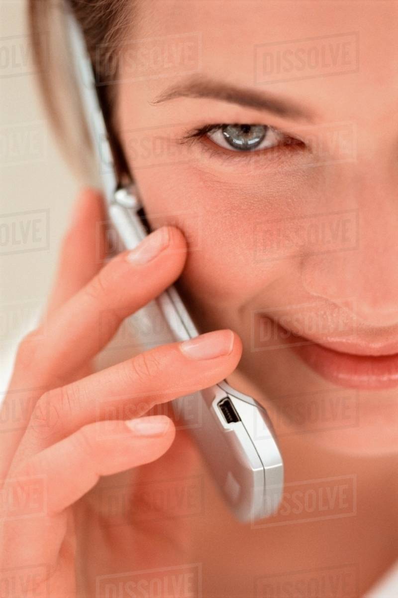 Close up of woman talking on cell phone - Royalty-free Stock Photo ...