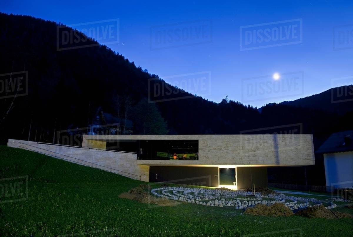 Modern building in rural valley - Royalty-free Stock Photo | Dissolve