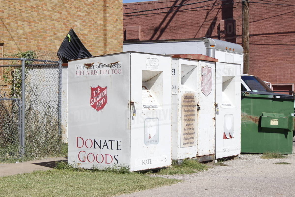Salvation Army drop box shot closeup outdoor - Royalty-free Stock Photo ...