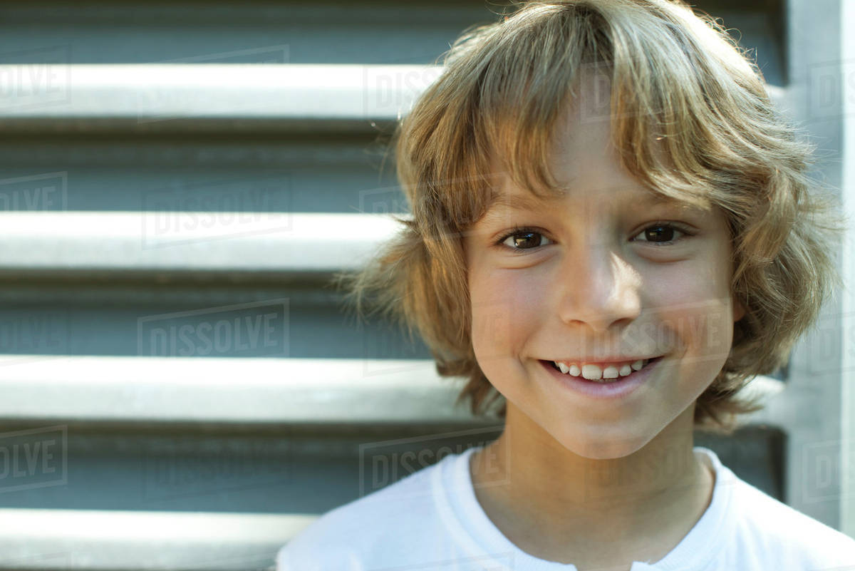 Smiling boy, portrait - Stock Photo - Dissolve