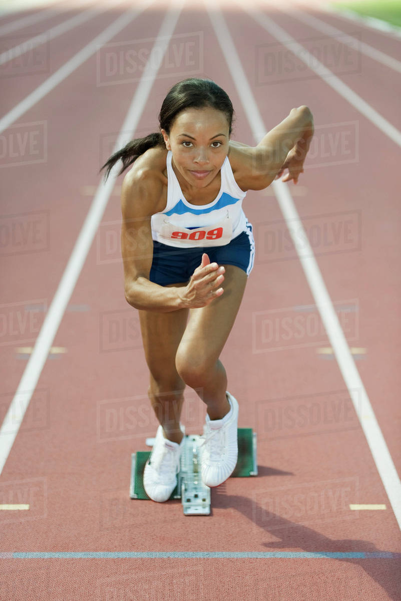 Runner at starting line - Royalty-free Stock Photo | Dissolve