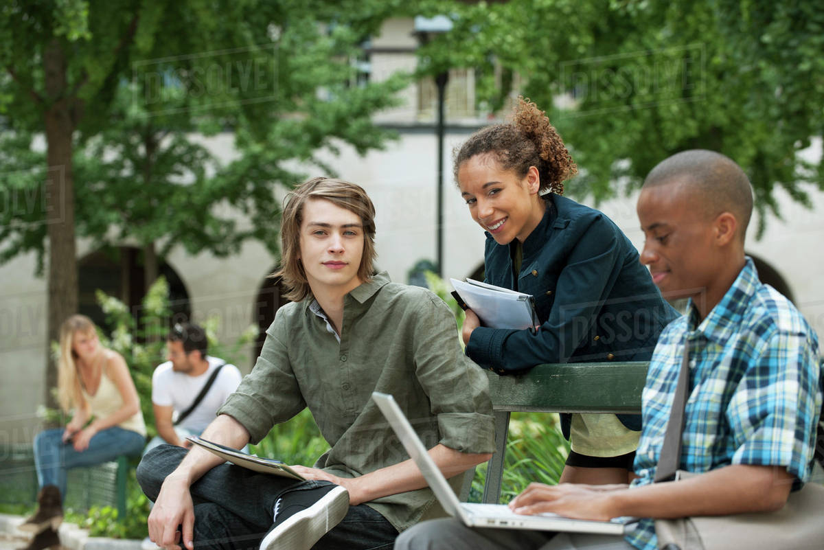 University students on campus - Royalty-free Stock Photo | Dissolve