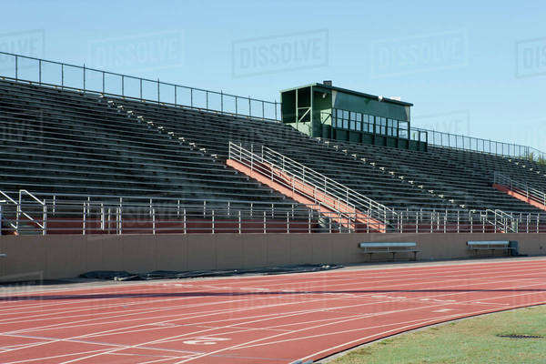 Empty stadium and running track - Royalty-free Stock Photo | Dissolve