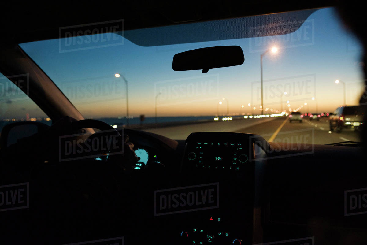 Driving at dusk - Royalty-free Stock Photo | Dissolve
