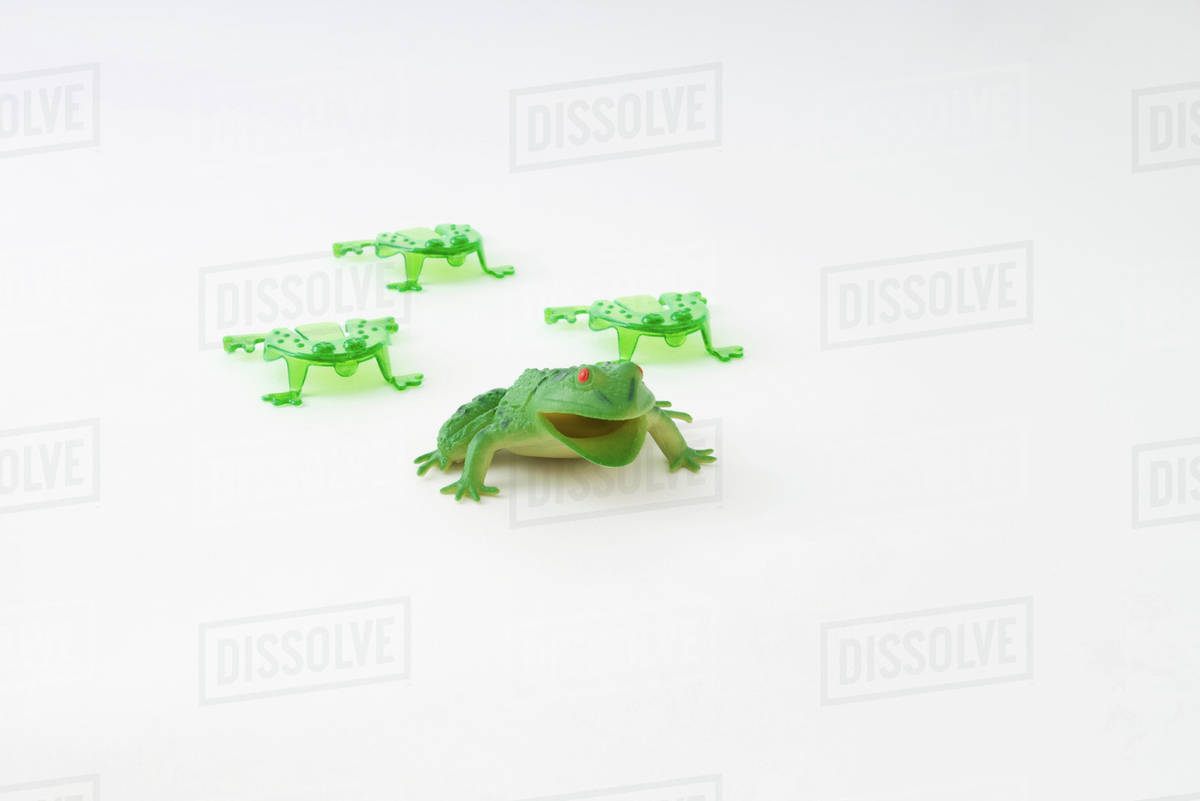 Plastic toy frogs, close-up - Royalty-free Stock Photo | Dissolve