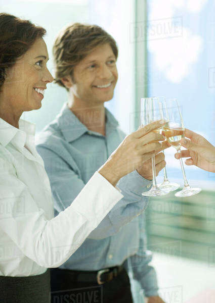 Mature professionals toasting with glasses of champagne - Royalty-free ...