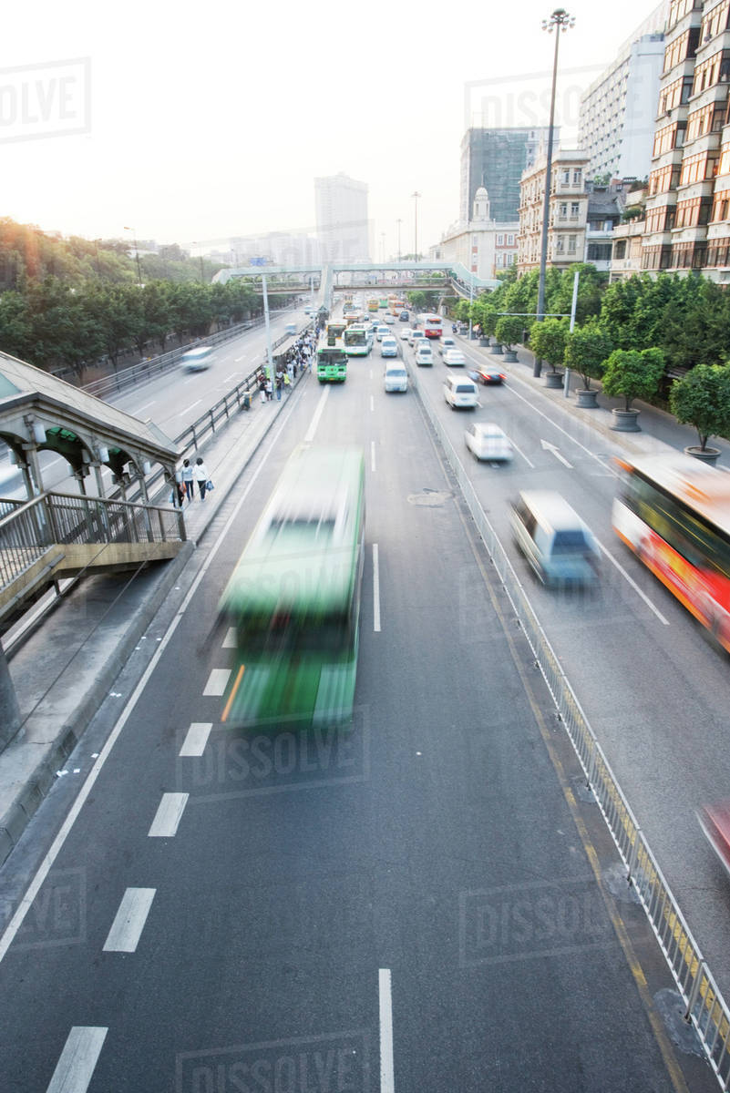 China, city thoroughfare, high angle view - Royalty-free Stock Photo ...