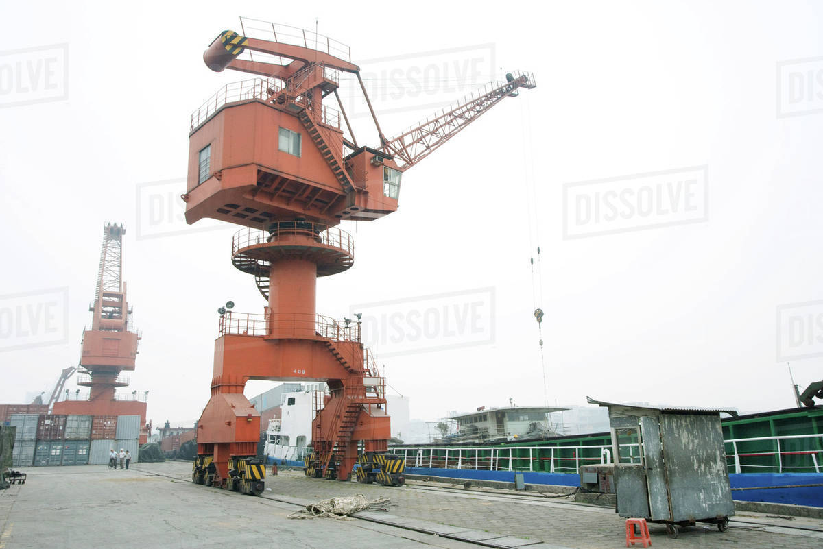 Loading crane in shipyard - Stock Photo - Dissolve