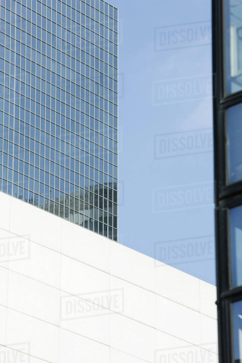 High rise office buildings side by side, cropped - Royalty-free Stock ...