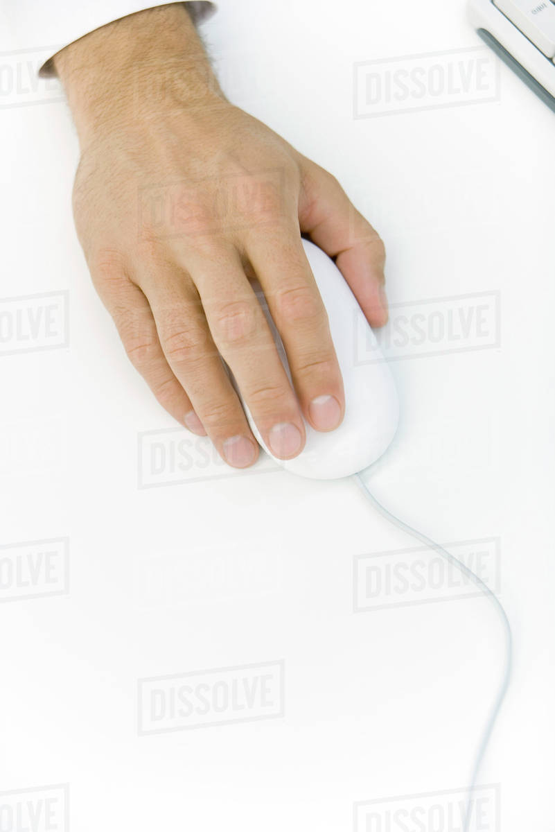 Hand using computer mouse, high angle view - Royalty-free Stock Photo ...