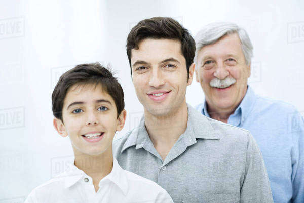 Three generations of men, portrait - Royalty-free Stock Photo | Dissolve
