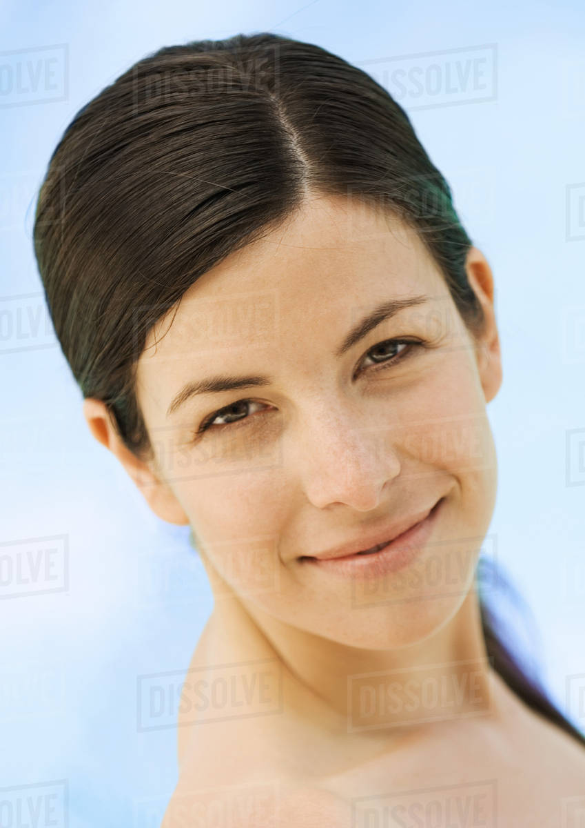 Woman with bare shoulders, portrait - Royalty-free Stock Photo | Dissolve