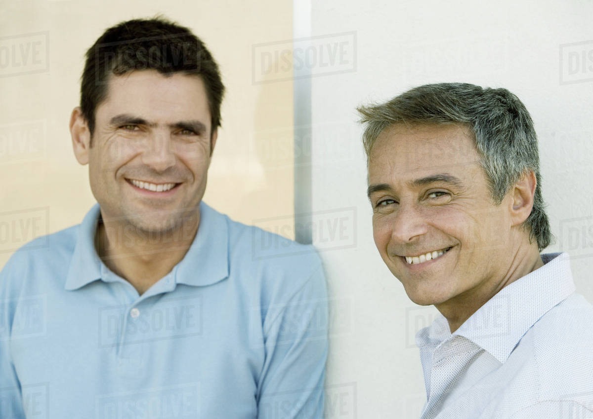 Two men, smiling and looking at camera, portrait - Royalty-free Stock ...