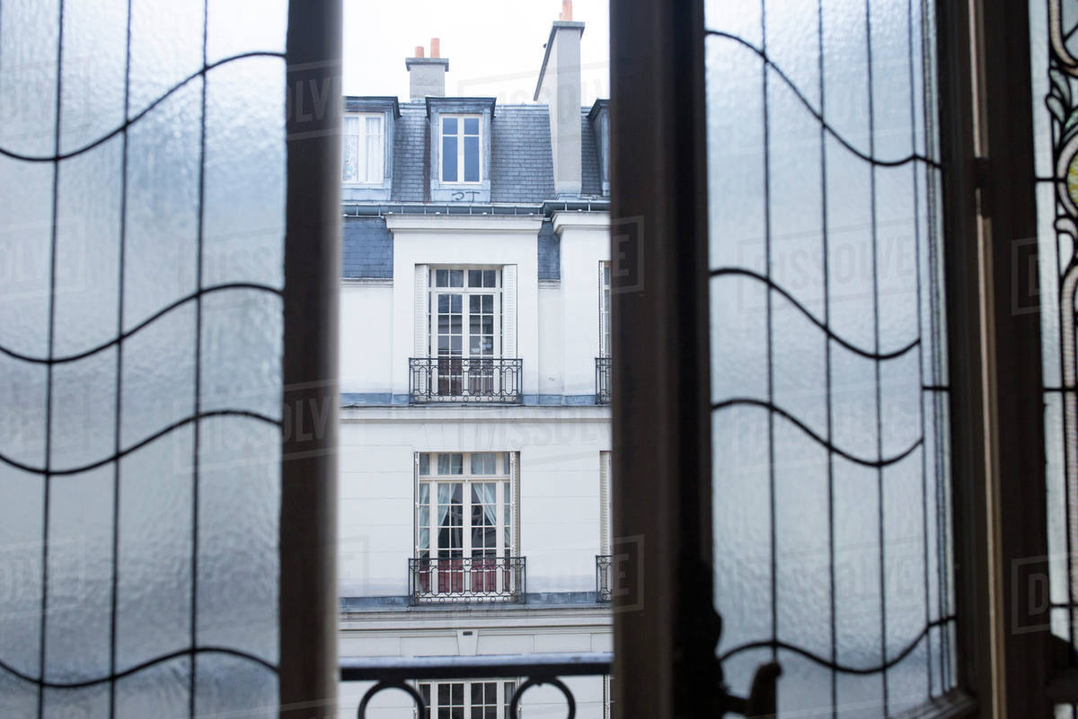 Leaded french window, open - Stock Photo - Dissolve
