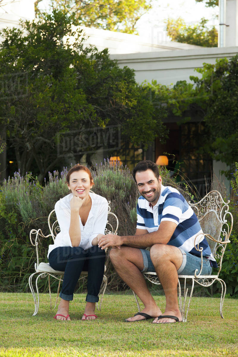 Couple relaxing together outdoors, portrait - Royalty-free Stock Photo ...