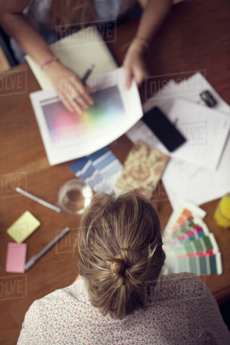 Design team members consider color options for project - Stock Photo ...