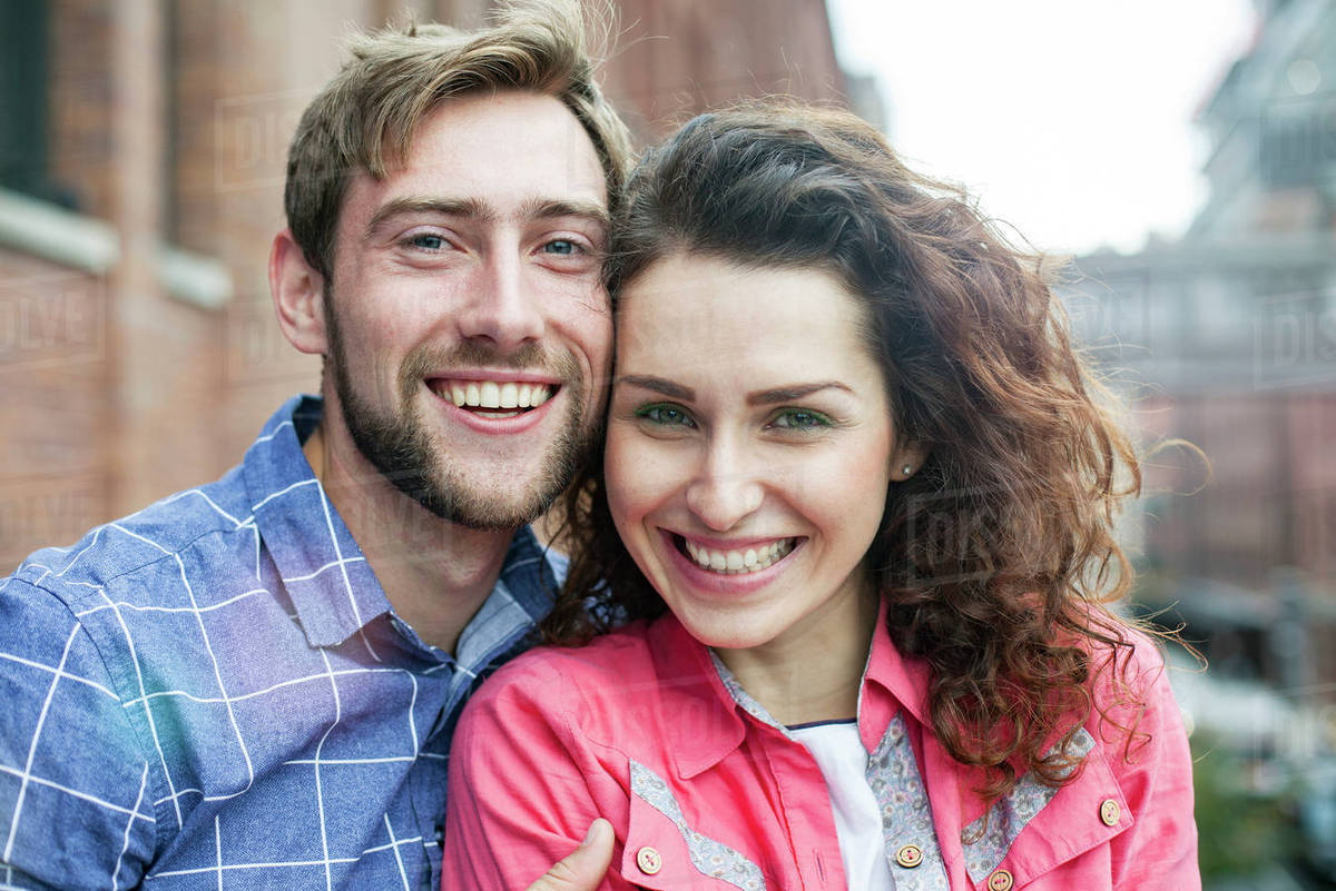 Couple smiling, cheek to cheek, portrait - Royalty-free Stock Photo ...