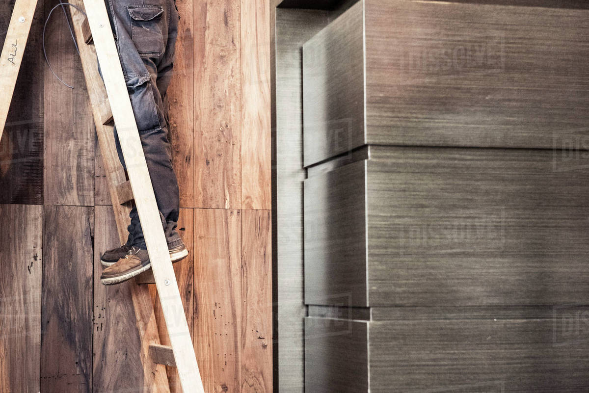 Man on ladder - Royalty-free Stock Photo | Dissolve