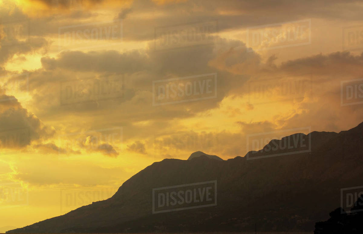 View of mountain during sunset - Royalty-free Stock Photo | Dissolve
